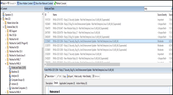 Patch using modular Fixlets